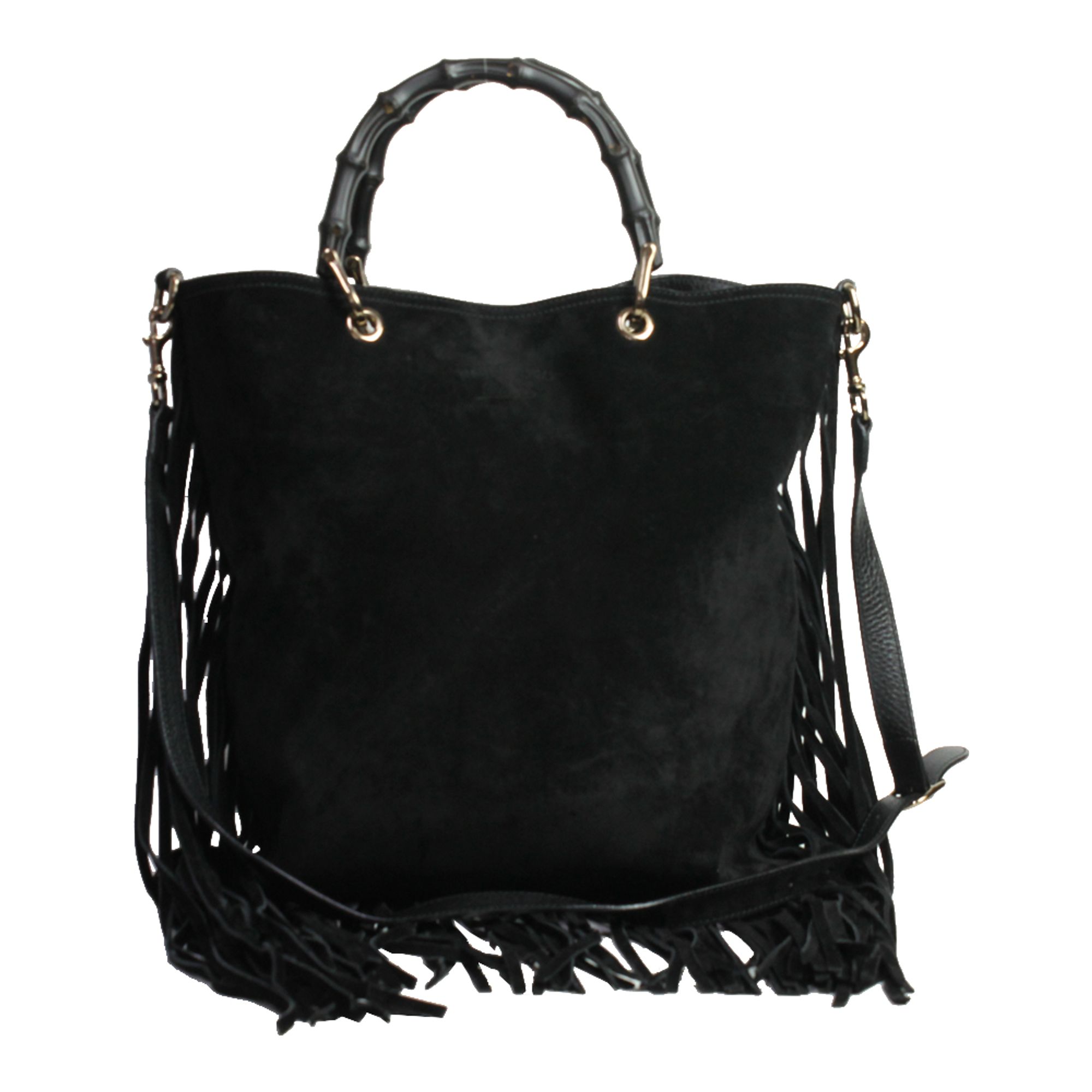 Bolsa Gucci Bamboo e Franjas | Brechó de luxo - prettynew