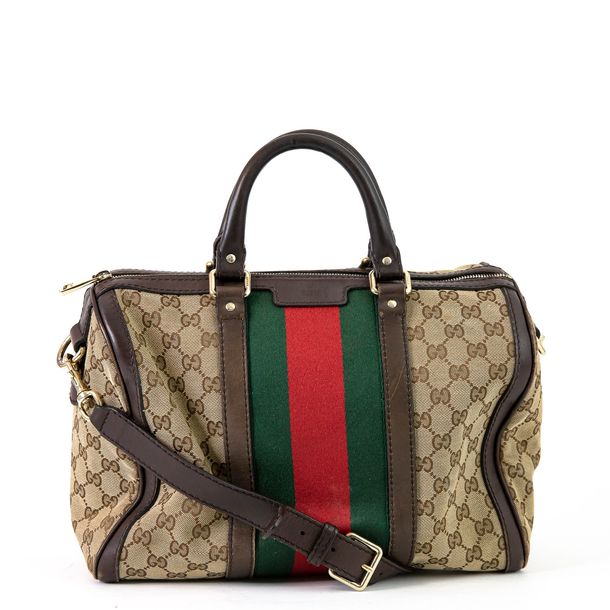 Bolsa Gucci Boston Jacquard | Brechó de luxo - prettynew