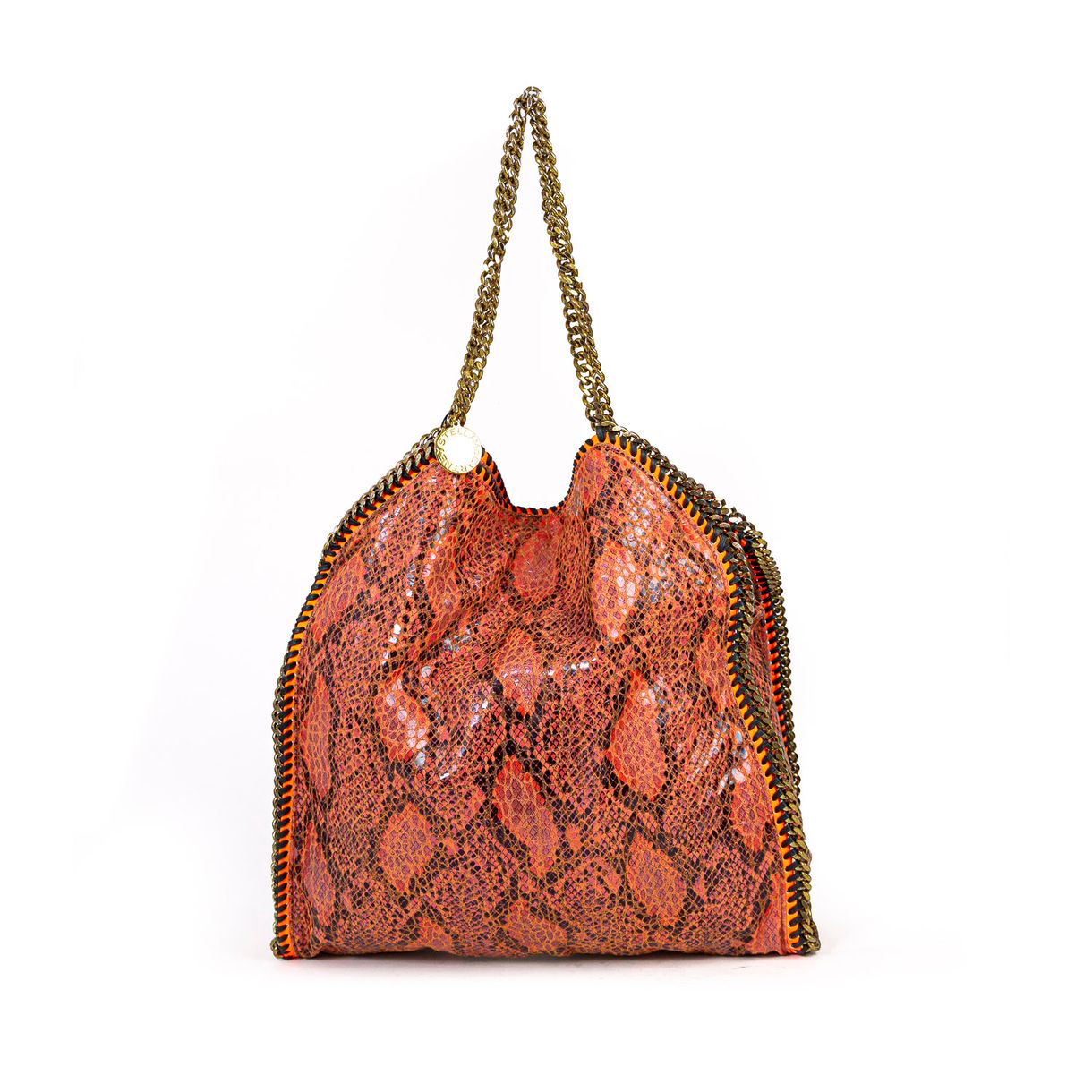 Bolsa Stella McCartney Falabella Python Laranja | Brechó de luxo - prettynew