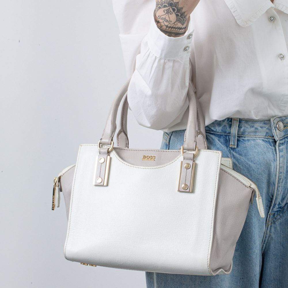 Bolsa Hugo Boss Couro Bicolor | Brechó de luxo - prettynew