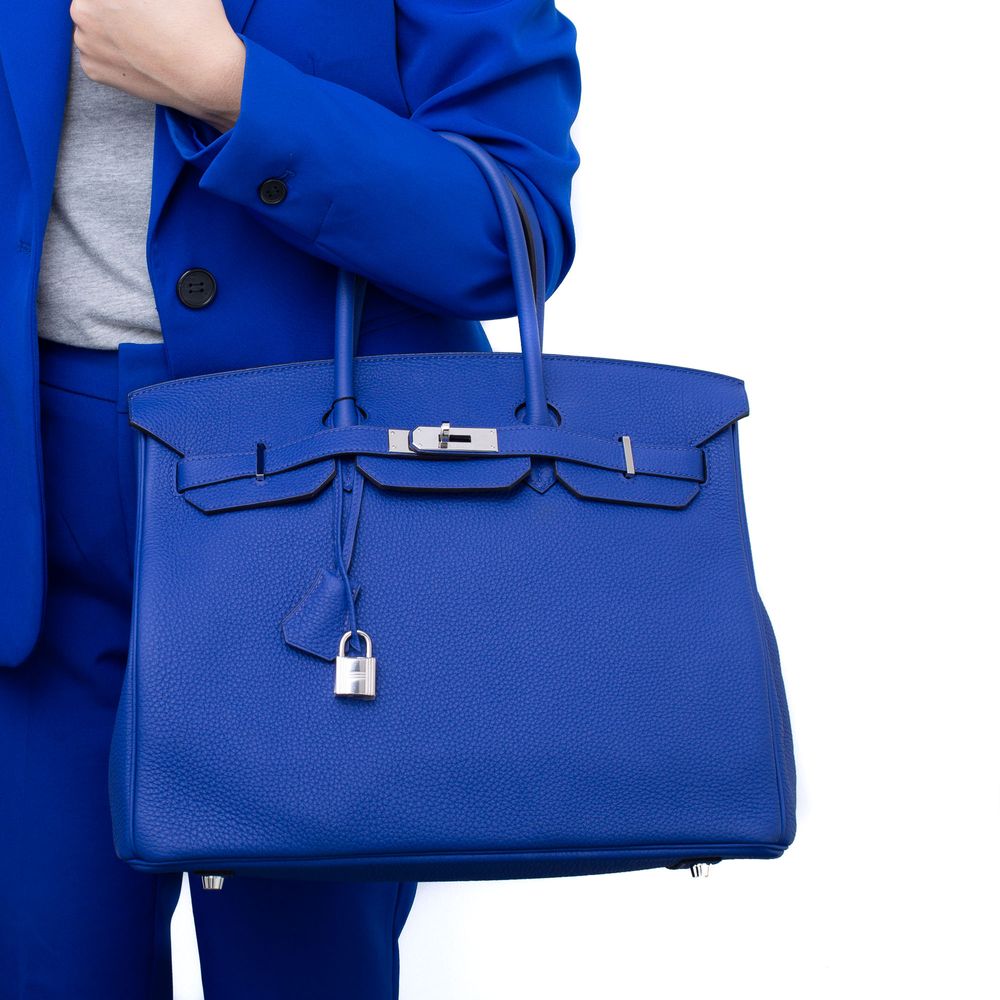 Bolsa Hermès Birkin 35 Azul | Brechó de luxo - prettynew