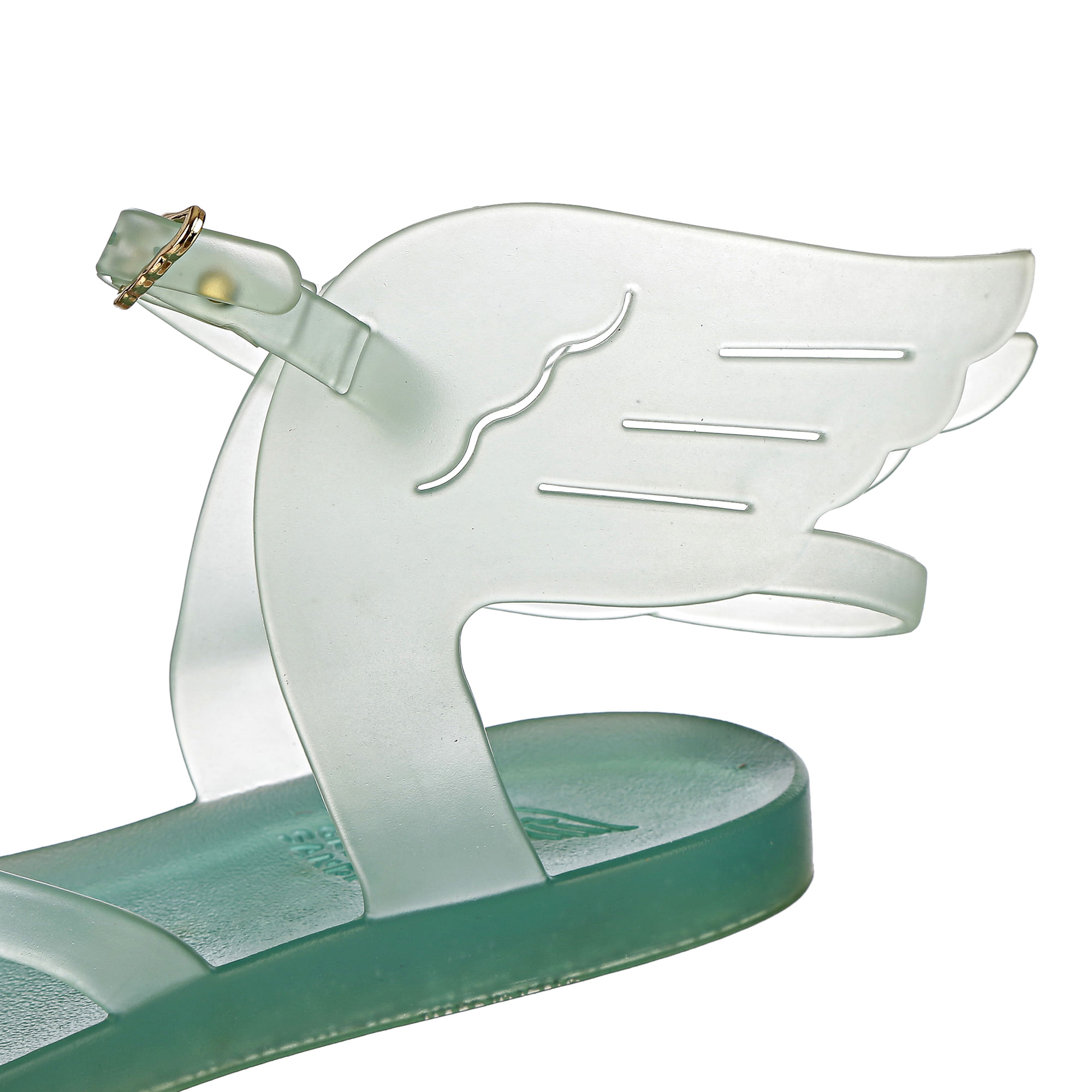 Sandália Asas Borracha Verde Água | Brechó de luxo - prettynew