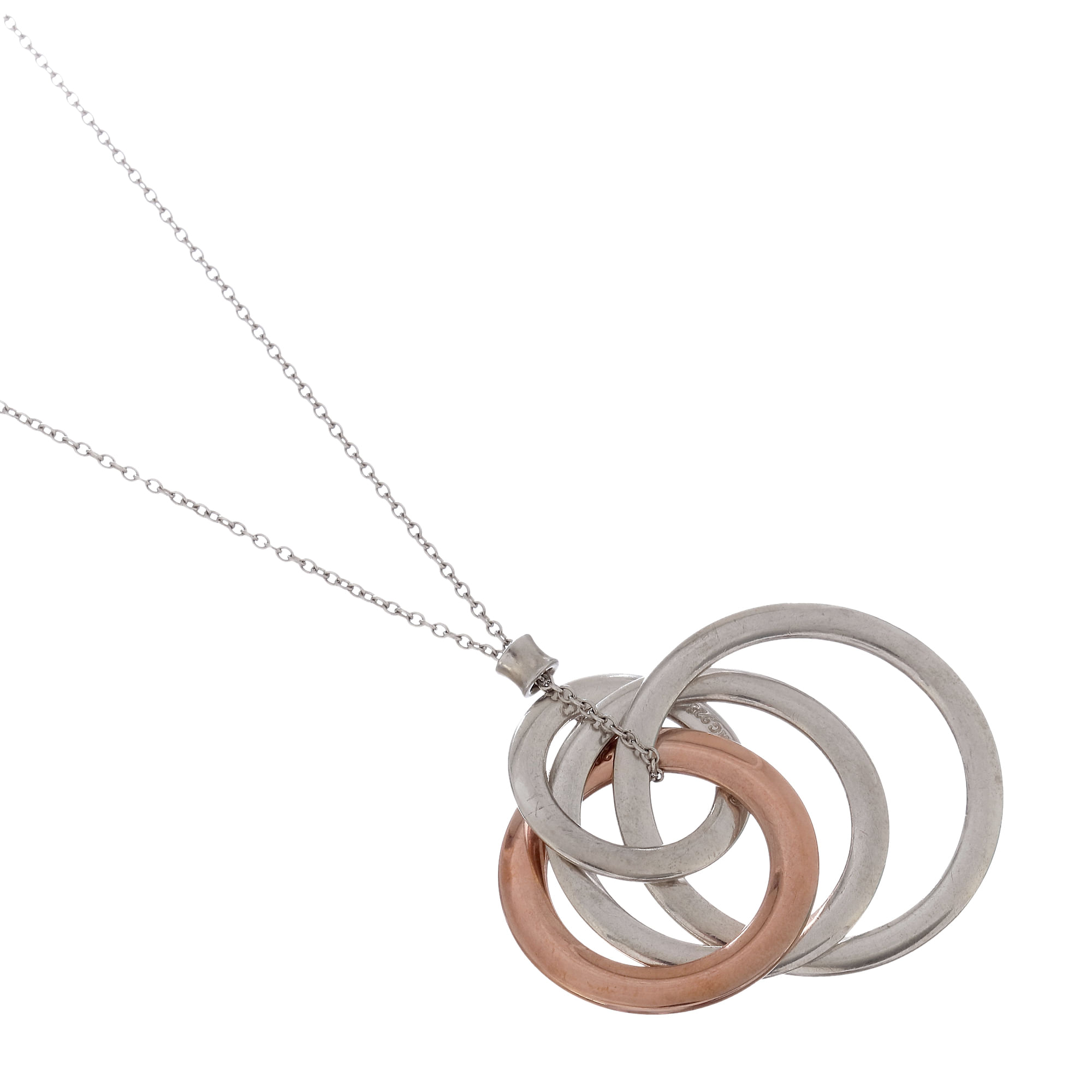 Colar Tiffany & Co Circles Prata e Rubedo | Brechó de luxo - prettynew